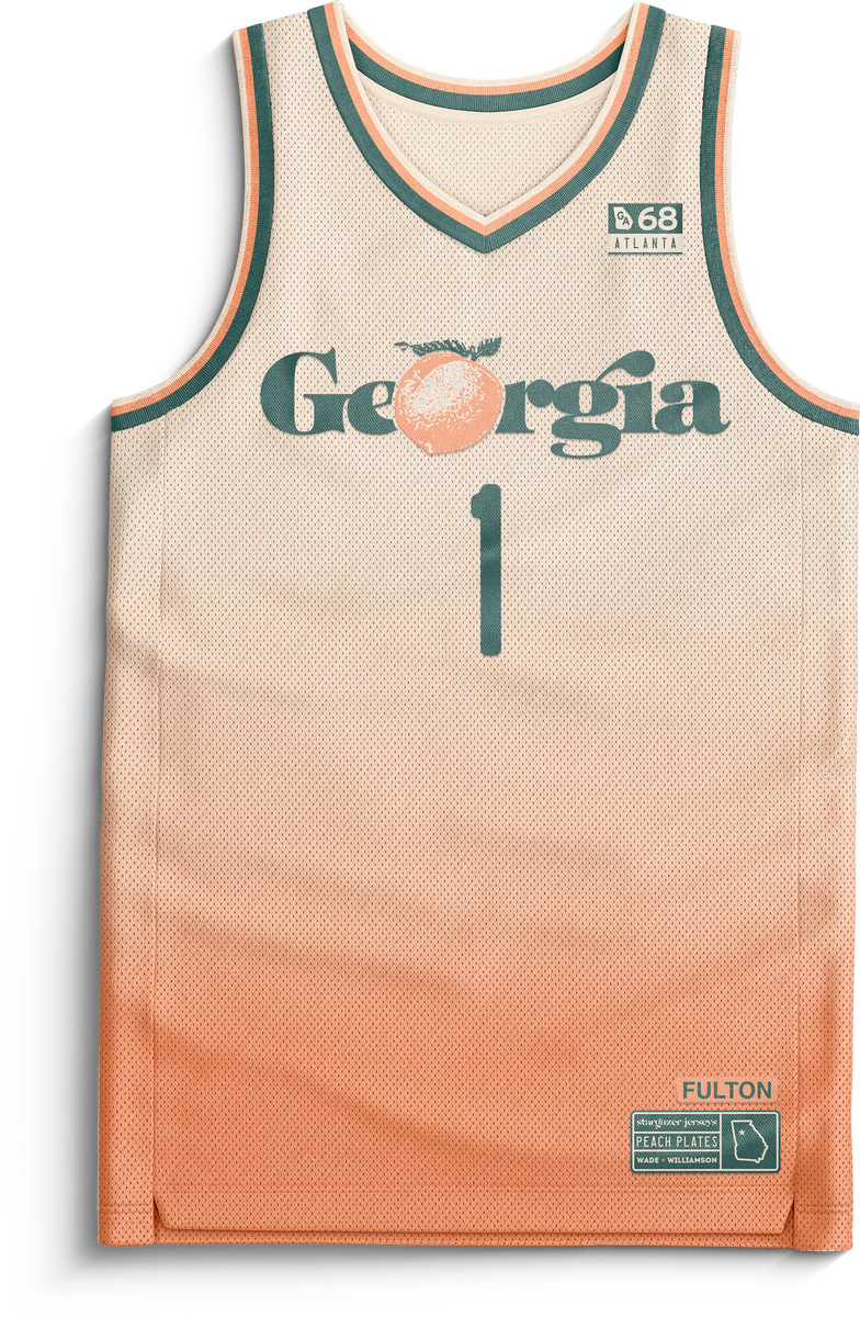 The "Peach Plates" Jersey (Standard Numbers) – Wade and Williamson